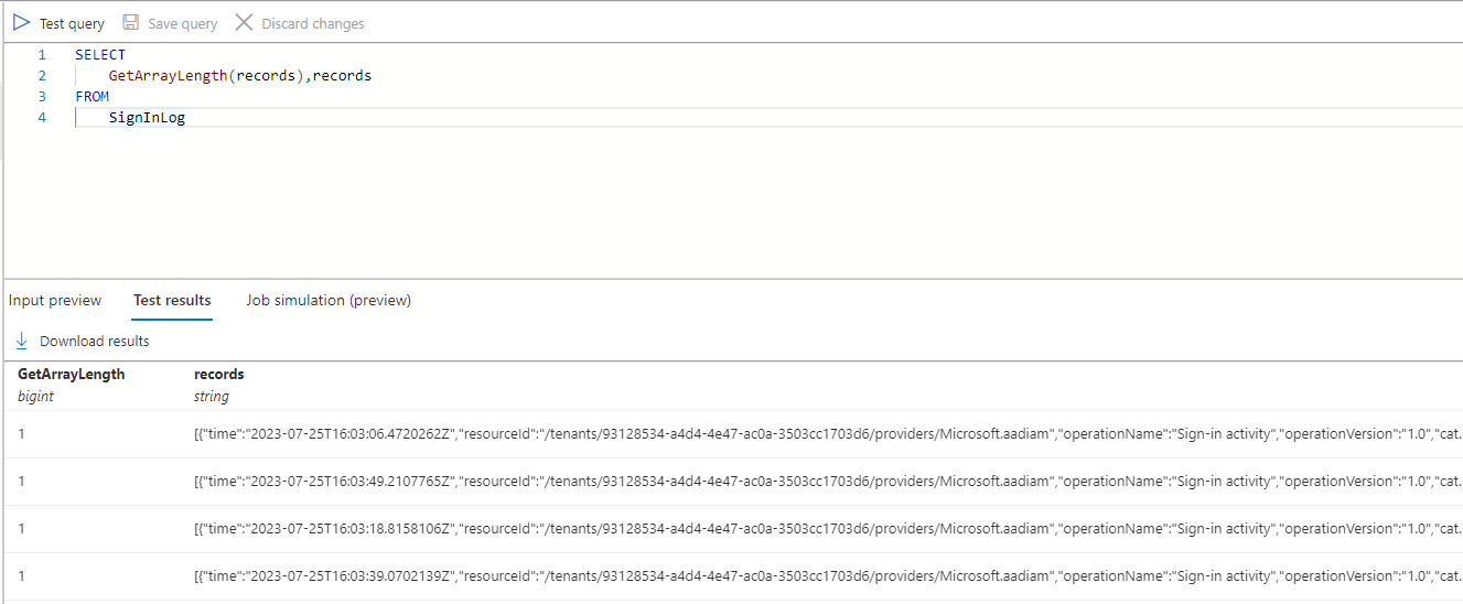 Azure Event Hub receiving JSON with extraneous outer array bracket into Stream Analytics ...