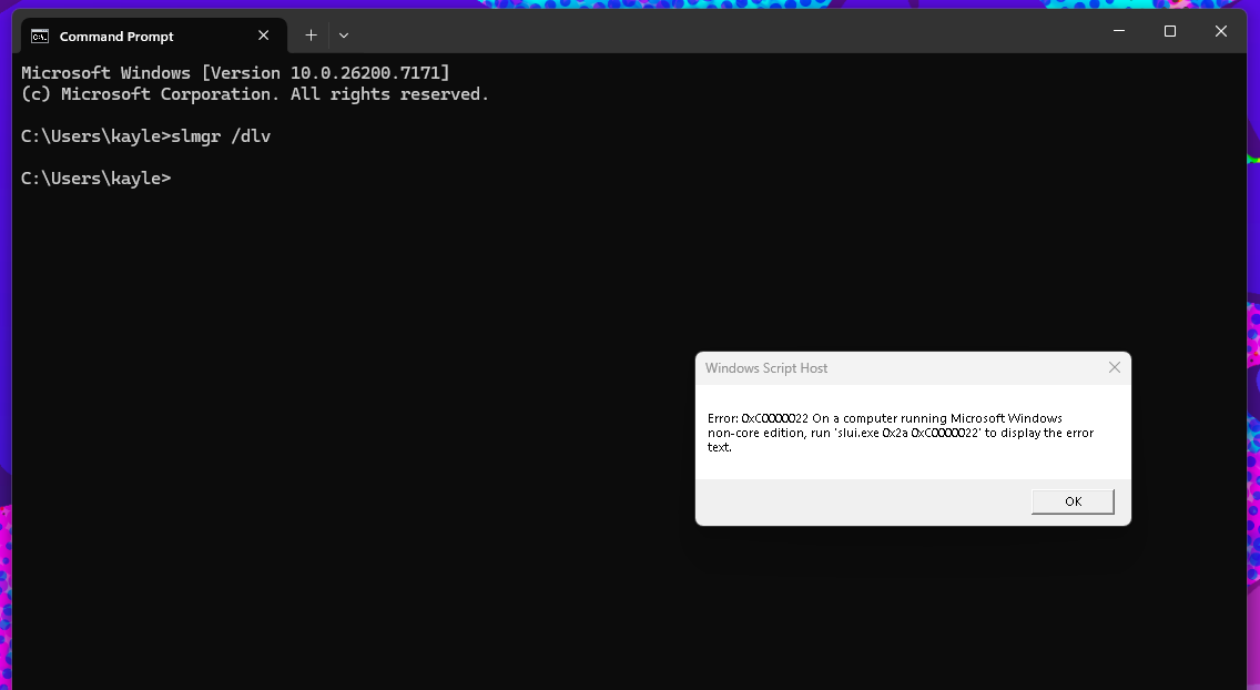 Keep getting error code 0xC004F012, can't activate Windows 11. - Microsoft Q&A