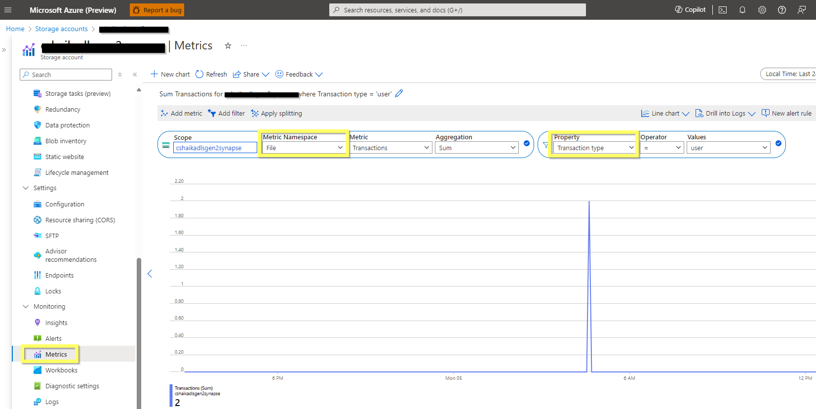 Report file read on storage account - Microsoft Q&A
