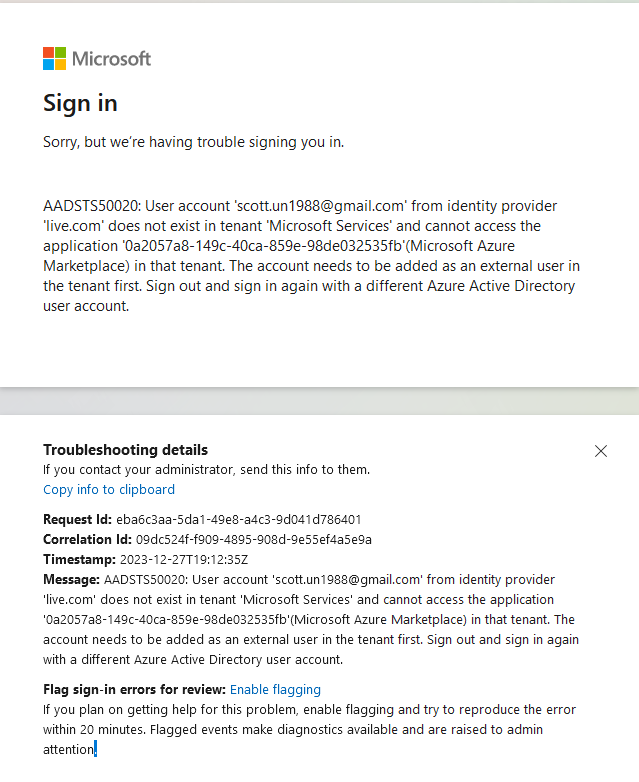 Unable to login to Azure Portal for Microsoft's Azure Fundamentals ...