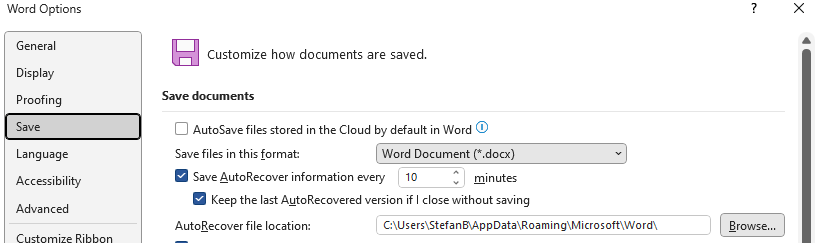How do I AUTOSAVE Word 2021 desktop (and other Office) documents ...