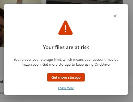 Can't Access OneDrive because of annoying pop-up that won't close ...