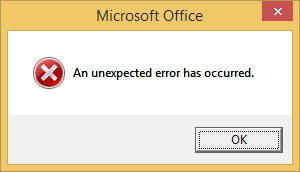 Excel 2010: An unexpected error has occurred when opening Sharepoint ...