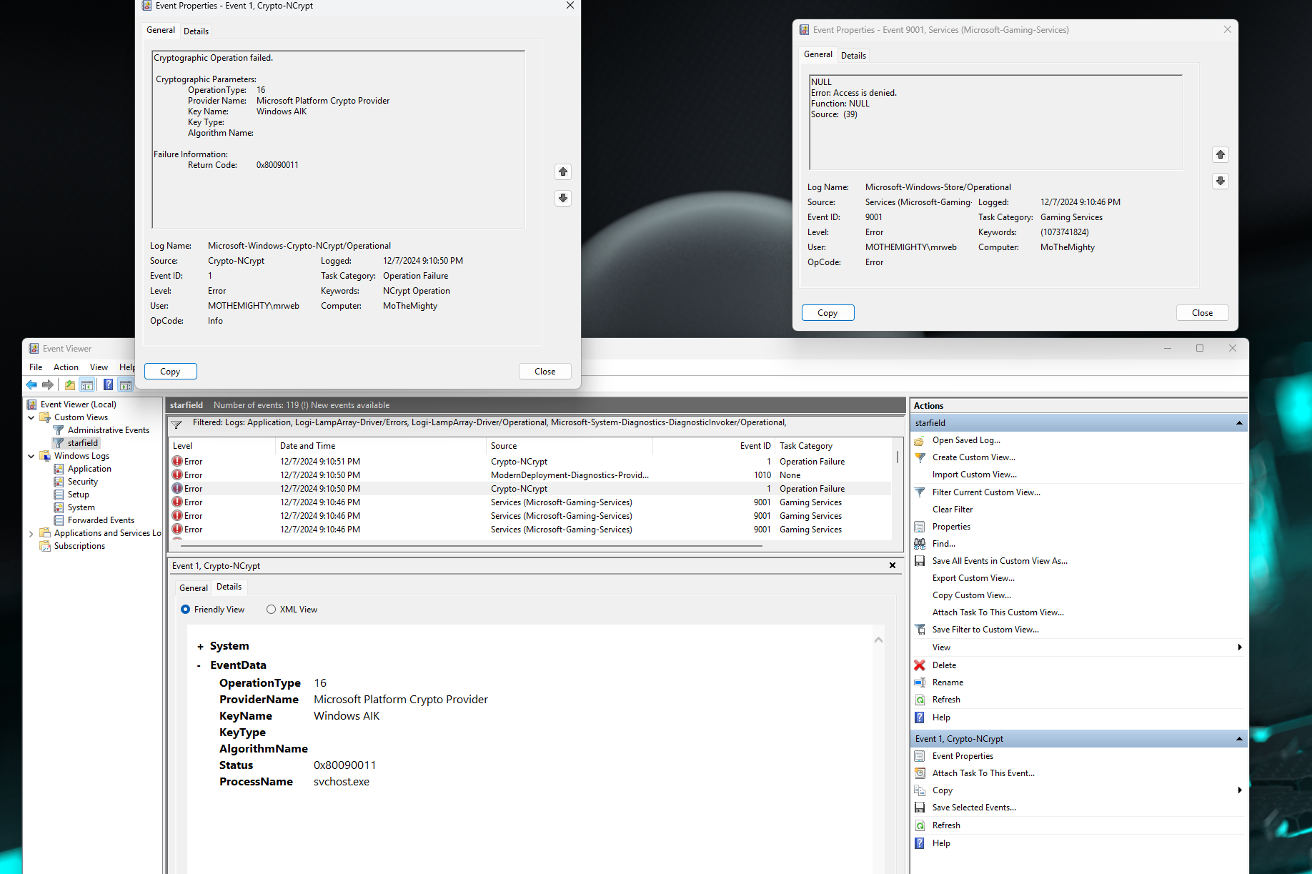 Overlapping issues in trying to run Starfield from the Xbox app - Microsoft Q&A