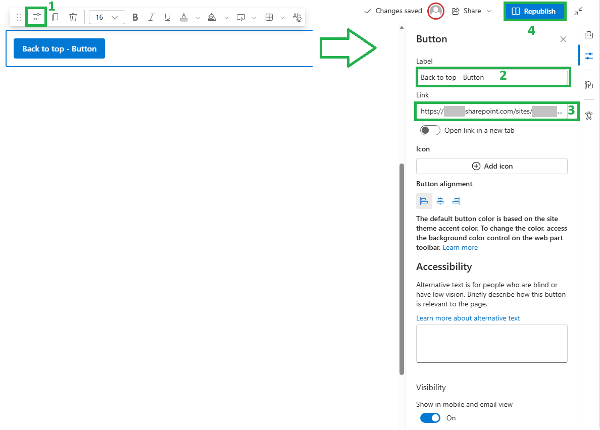 sharepoint page - create link from bottom page back to top? - Microsoft Q&A
