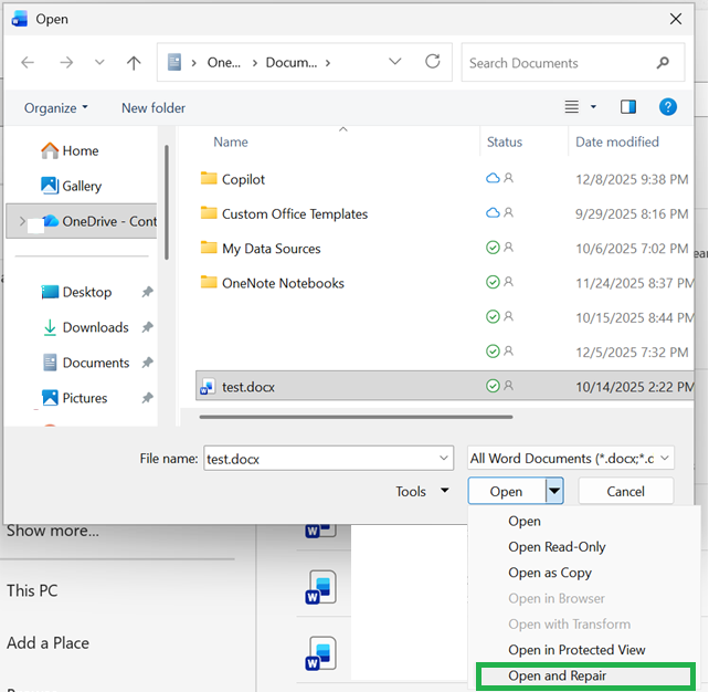 word file not reopening - Microsoft Q&A