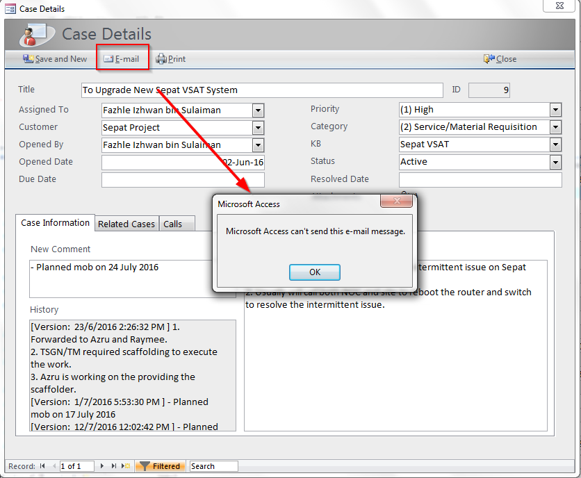 Microsoft Access can't send this e-mail message - Microsoft Q&A