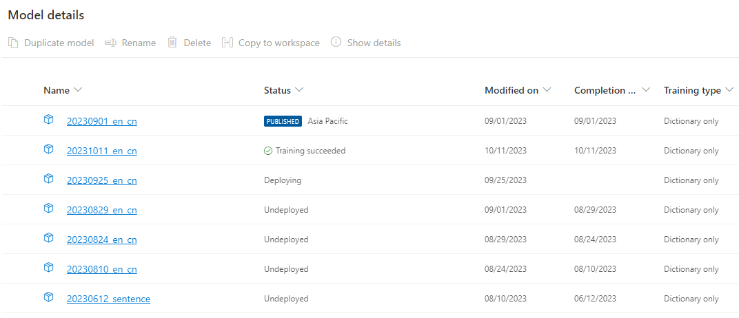 Azure Translation Model Stuck on Deploy - Microsoft Q&A