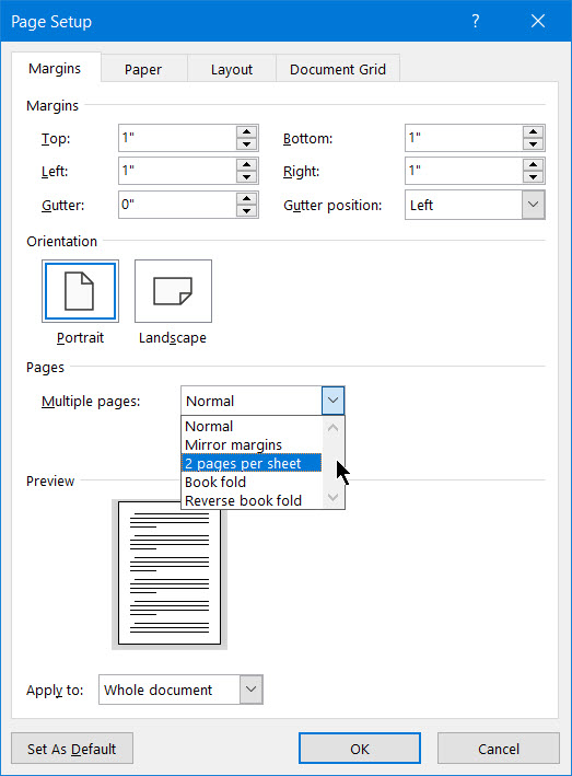word stuck on printing 2 pages on 1, but half is empty! (Word for Mac ...