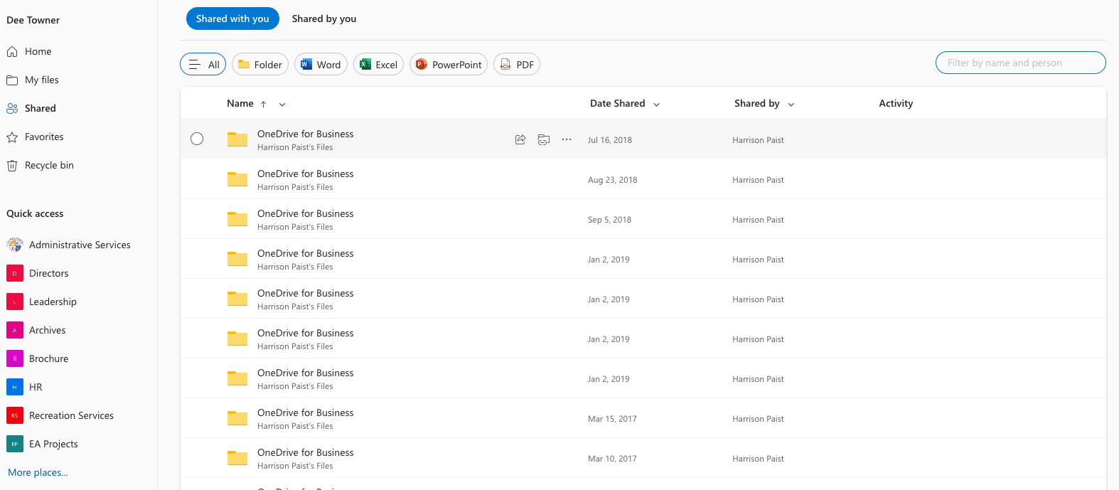 Multiple Shared Folders - Microsoft Q&A