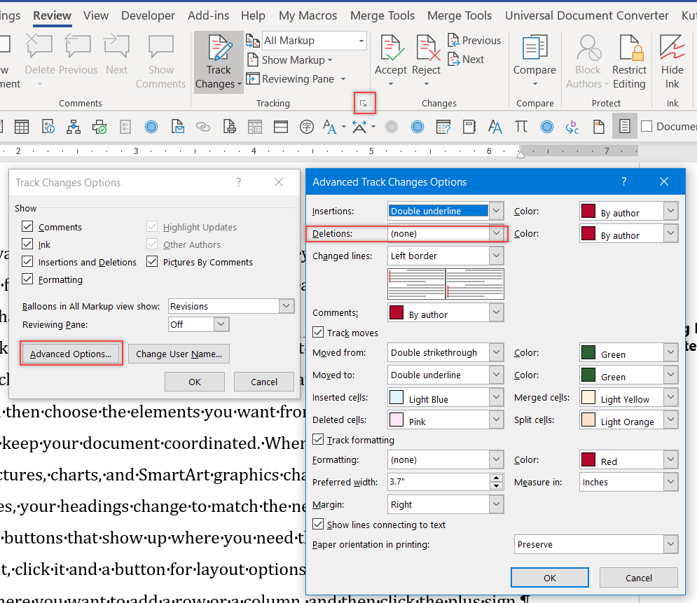 showing Markup in Track Changes - Microsoft Q&A