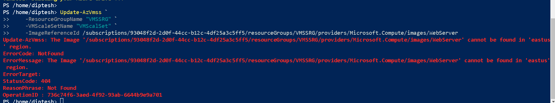 Update image is faling in the existing scale set - Microsoft Q&A