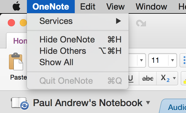 OneNote options disabled/greyed out. Cannot execute keyboard commands ...