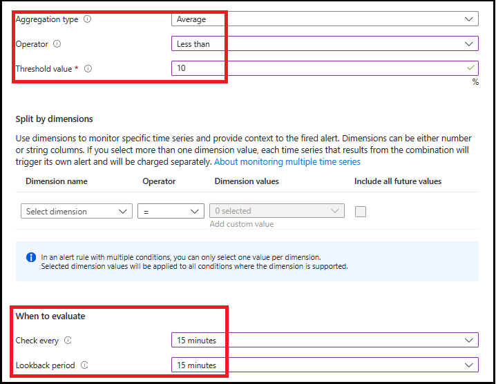 Configure Azure metric alert to trigger based on time passed? - Microsoft Q&A