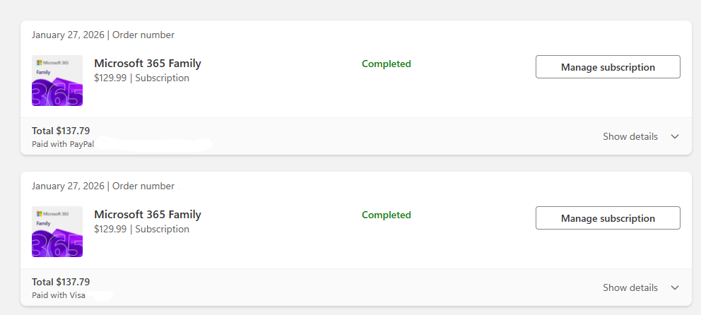 I was charged twice for MS Office suite. I'm trying to locate "How to ...