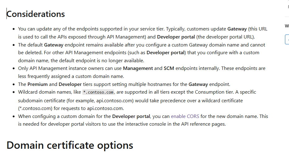 Issue: Issue while adding custom domain for APIM Gateway URL - Microsoft Q&A