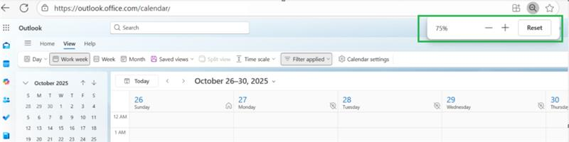 How to zoom OUT of the calendar in new outlook - Microsoft Q&A
