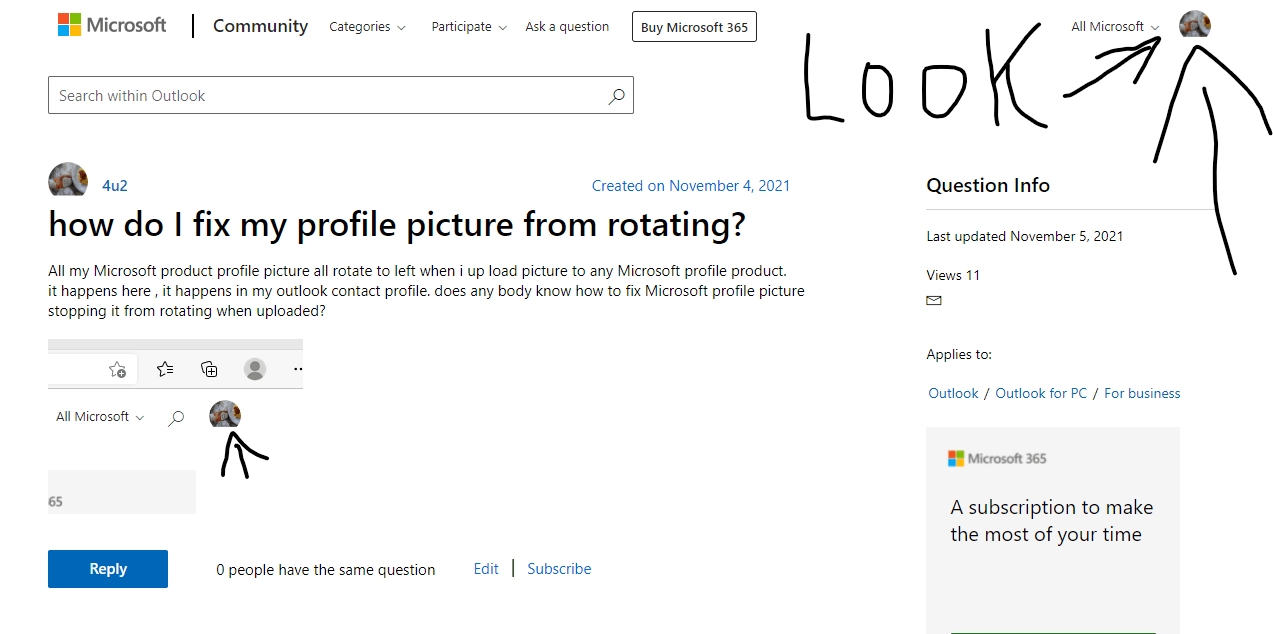 How do I fix my profile picture from rotating? - Microsoft Q&A