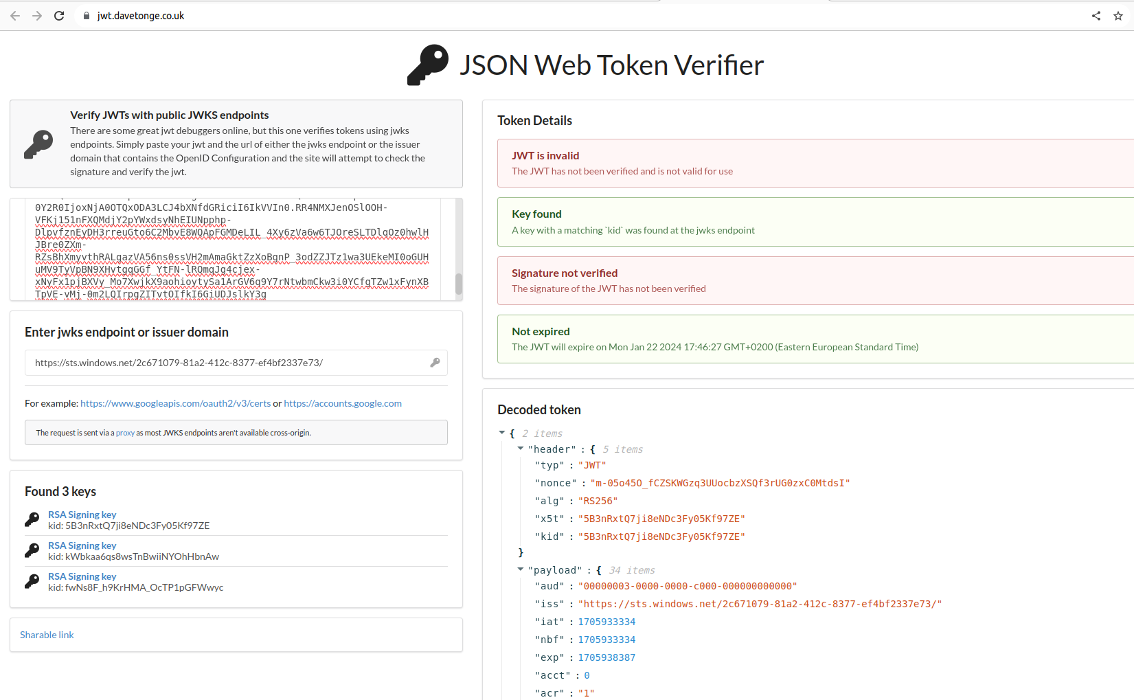Azure issues invalid JWTs? - Microsoft Q&A