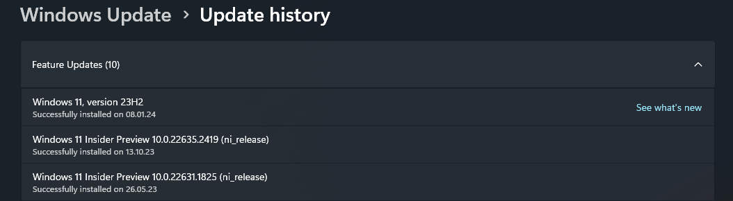 The update icon in System Tray is stll there after the update to 23H2 ...