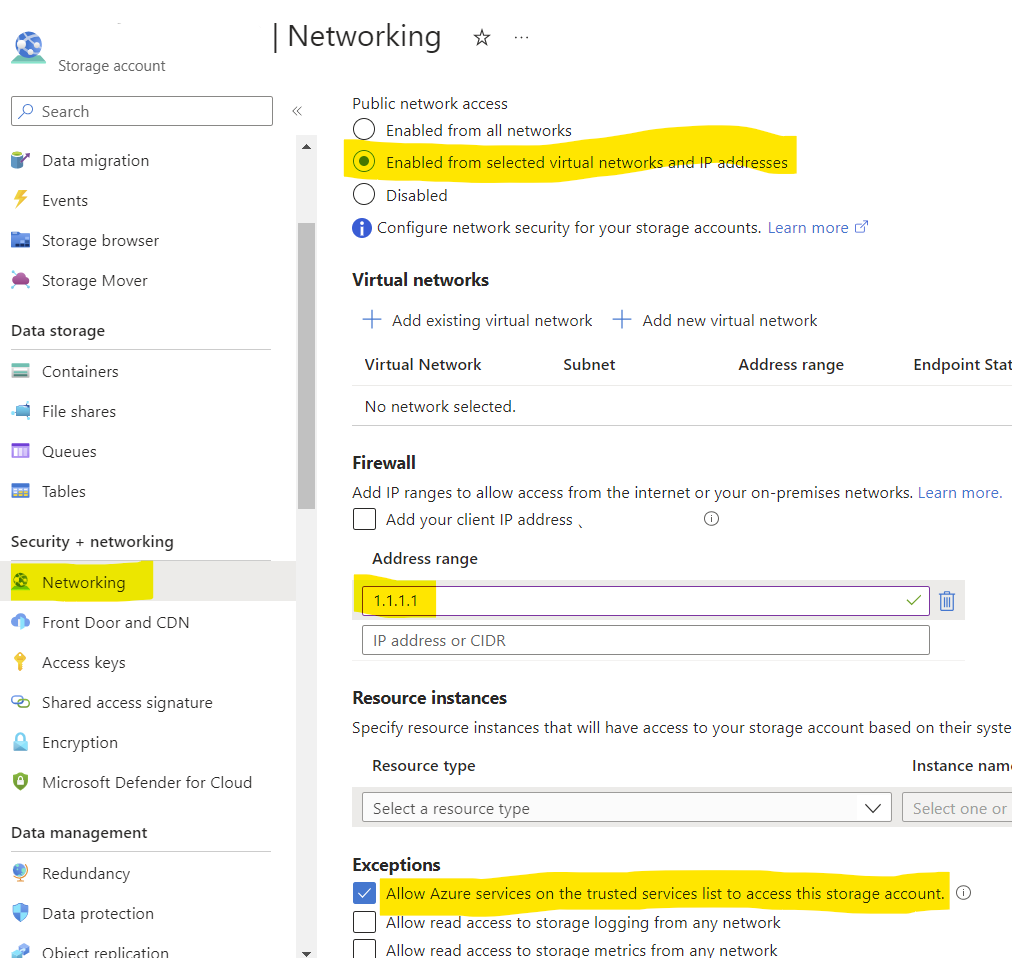 Azure Front End With Origin Storage Azure Blobs With Enable Private
