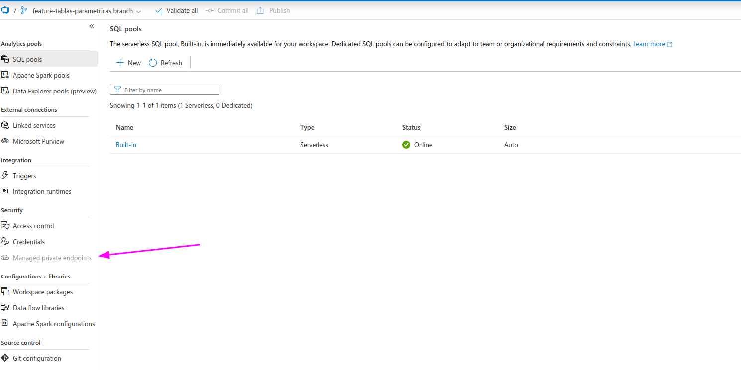 Why managed virtual enpoints disapears after connect to azure git repo? - Microsoft Q&A