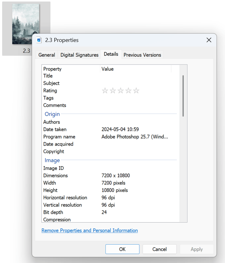 Windows 11 is showing different DPI value (96) on JPEG images than ...