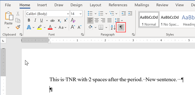 Two spaces after a period looks like an extra big gap - more like 3 ...