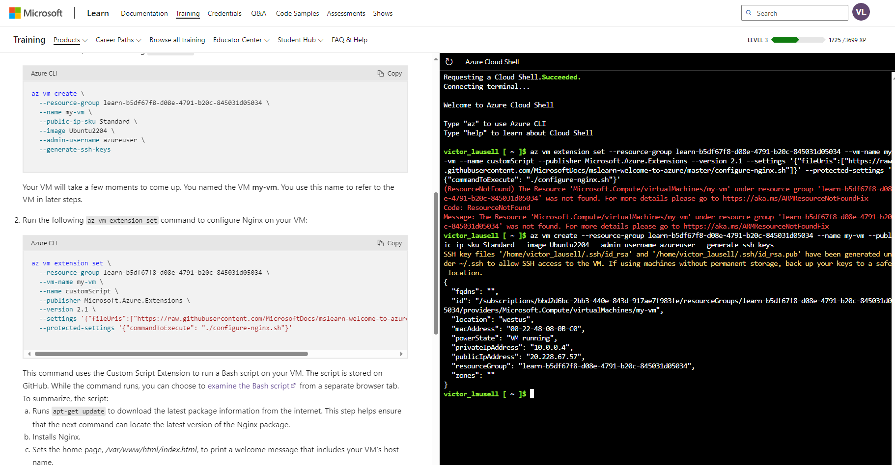 Exercise - Create an Azure virtual machine NOT WORKING KEEP GETTING AN ...