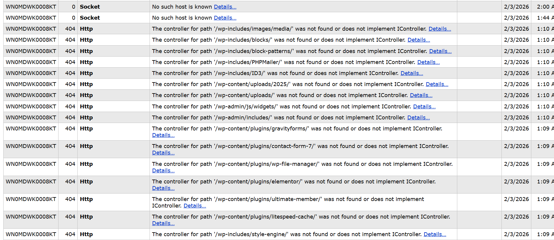 Many application error logs identified in elmah - Microsoft Q&A