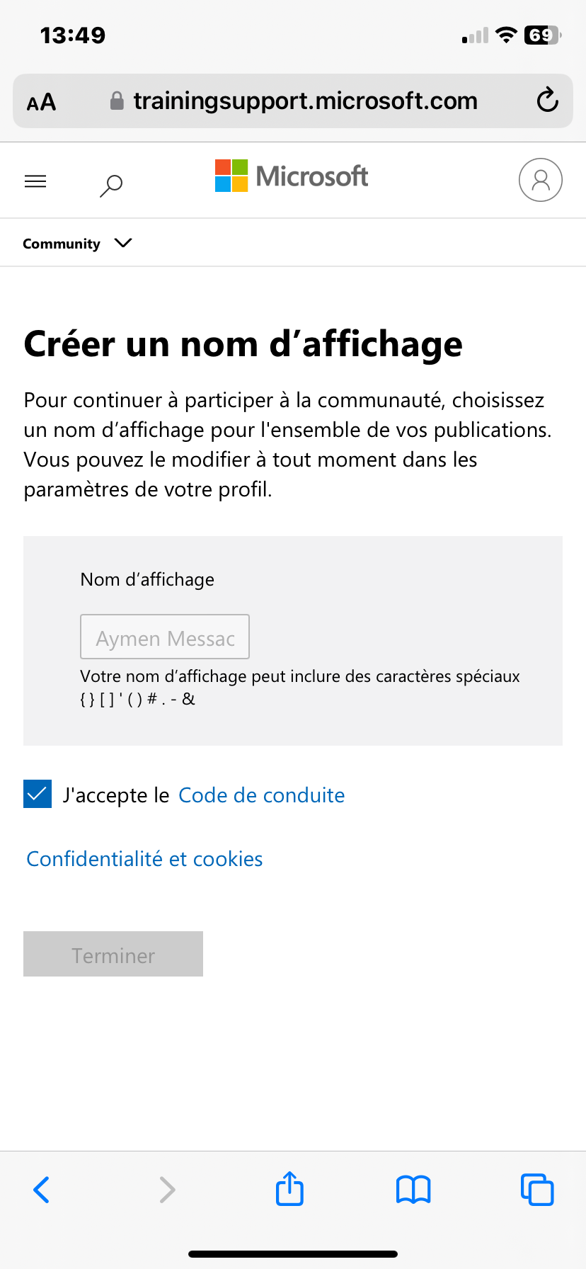 Certificat non disponible sur mon profile learn - Microsoft Q&A