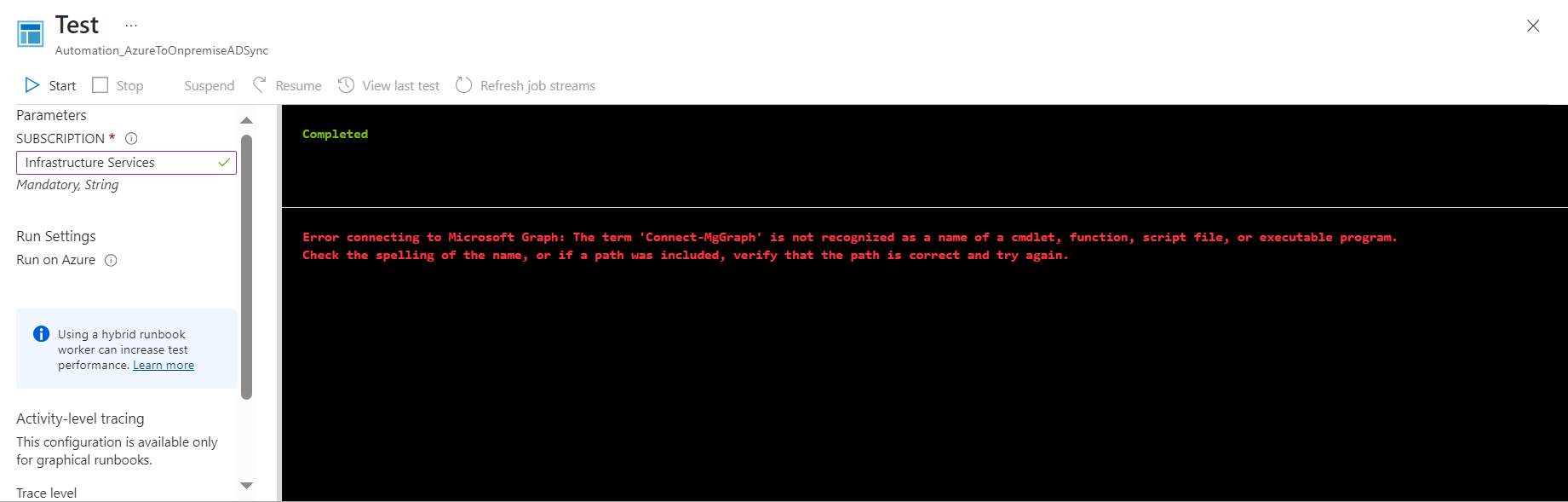 I Want To Automate A Job Using A Runbook Powershell Script Microsoft Qanda