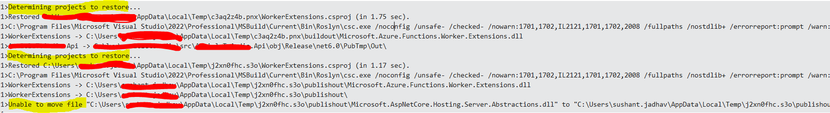 Visual Studio 2022 | Azure Isolated Function: Unable to publish - Microsoft Q&A