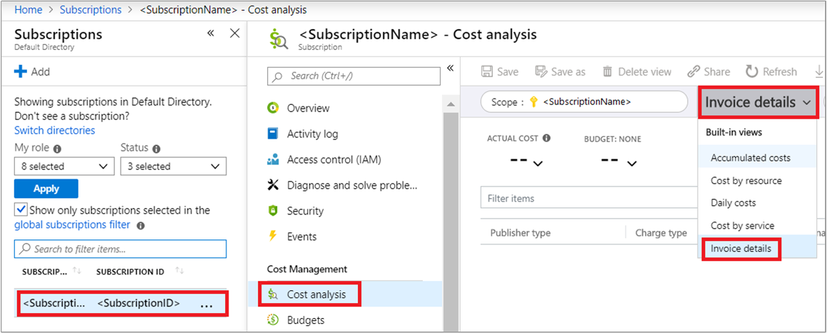 Azure Billing Shows too much mount. How to get detailed information ...