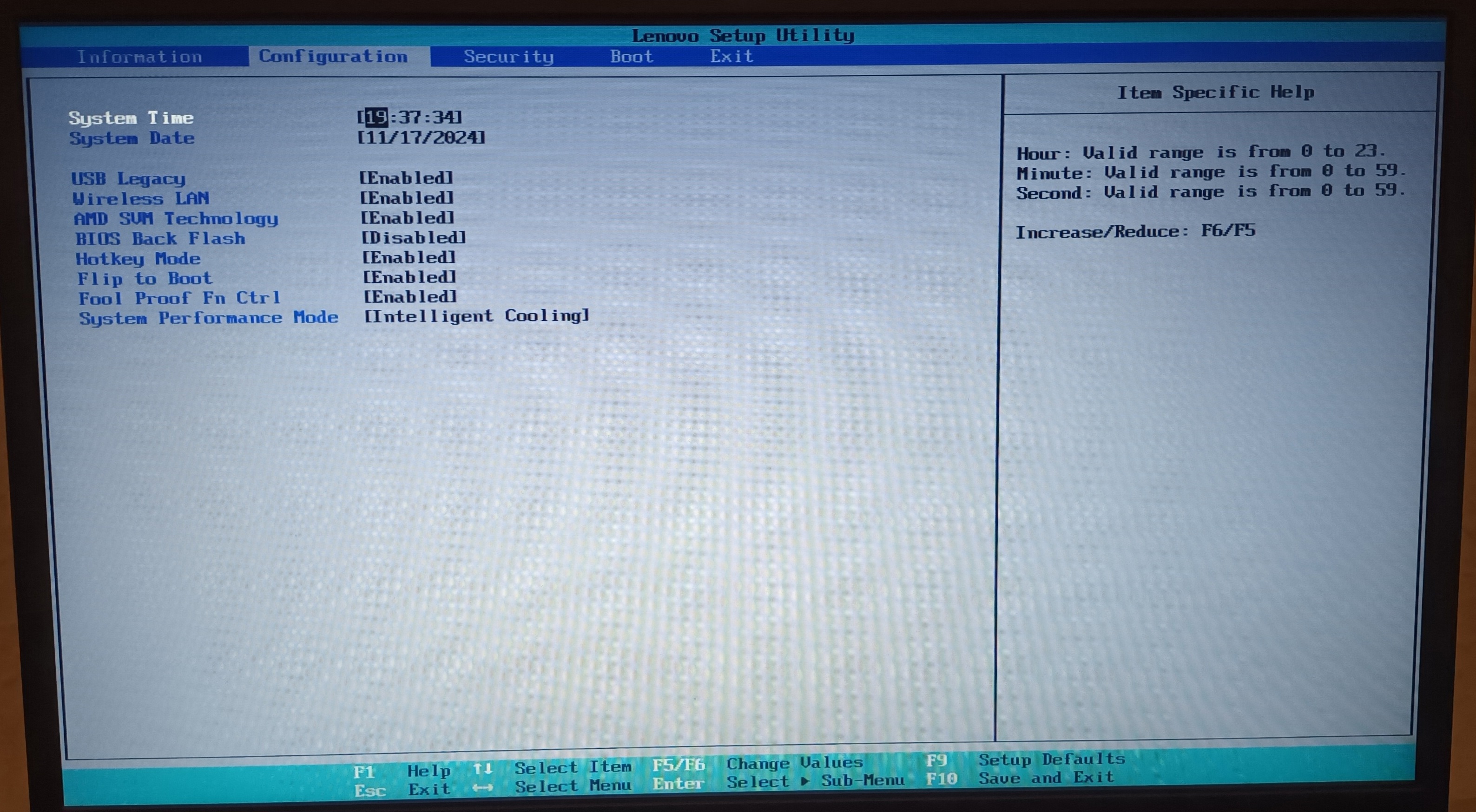 Problem bei Lenovo Setup-dienstprogramme das alles korrekt einstellen ...