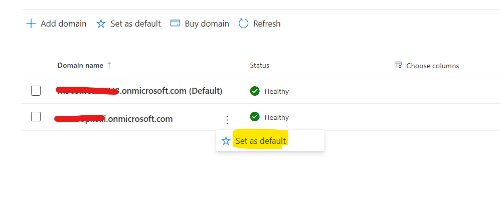 How to change primary domain in my default directory - Microsoft Q&A