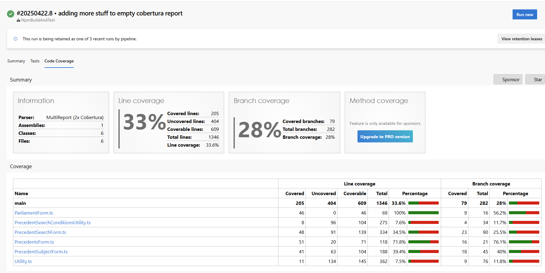 PublishCodeCoverageResults does not report on directories with 0 lines ...