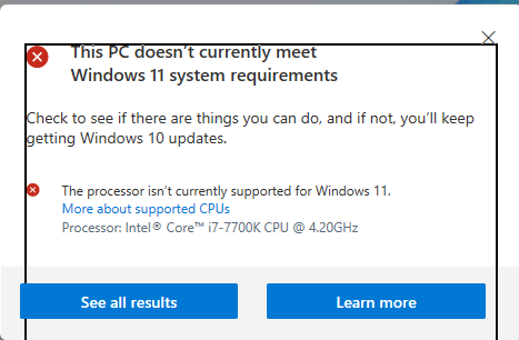 Windows 11 Upgrade - Supported CPUs on list online but PC Health Check ...