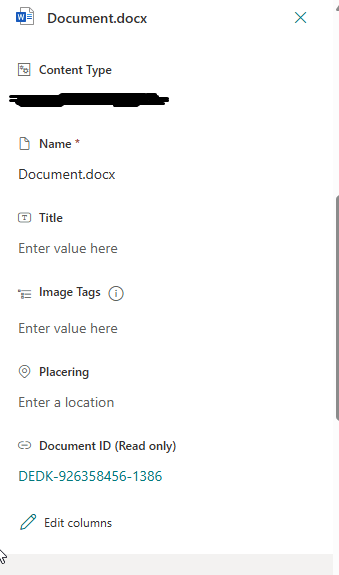 Document ID not visible i Word doucment - Microsoft Q&A