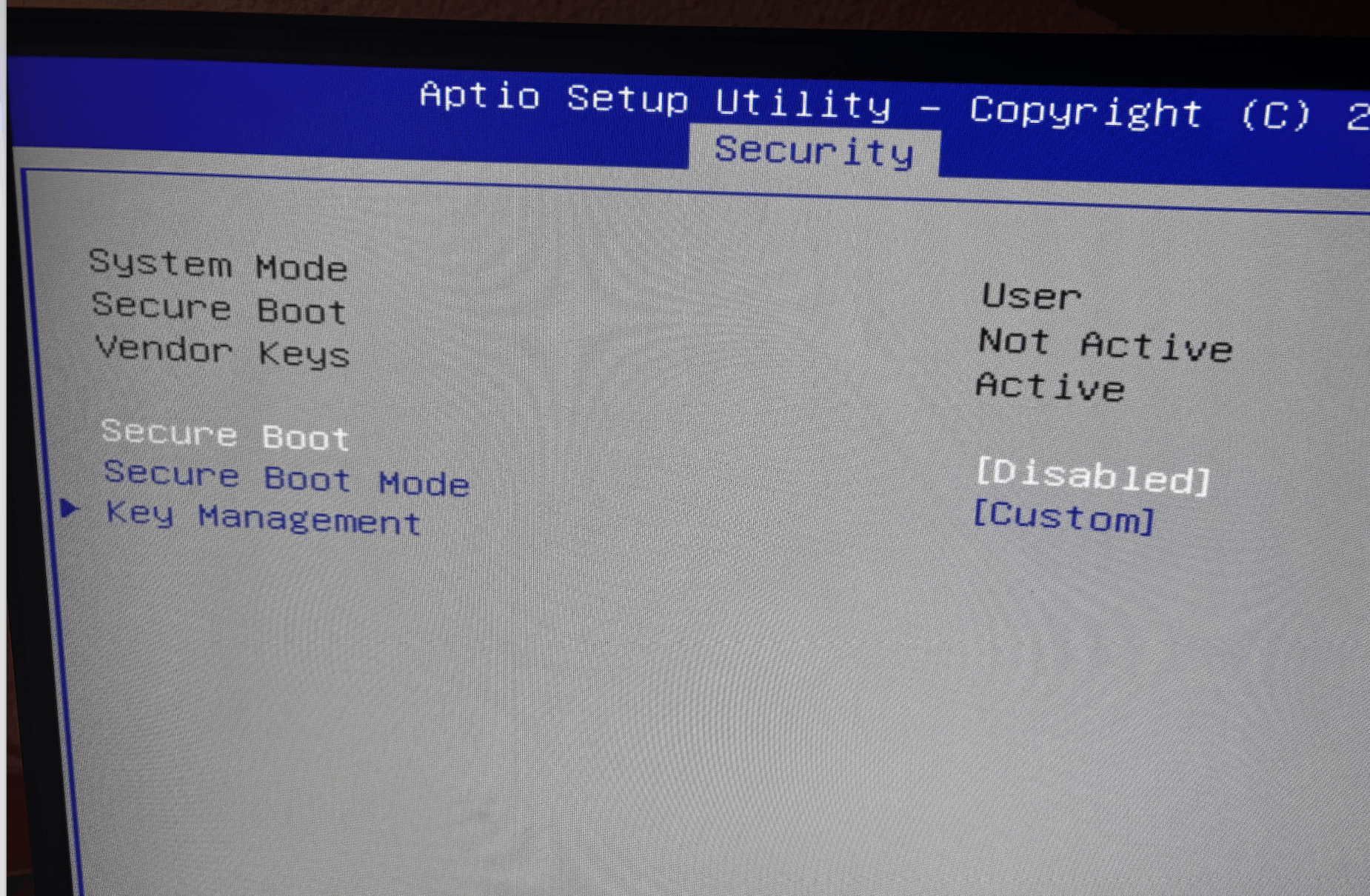 Aptio Setup Utility Copytright 2024 (version 2.18.1263) - Microsoft Q&A