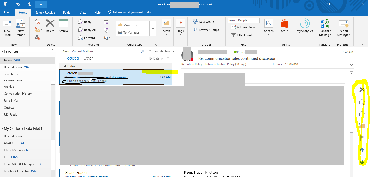 message menu placement in Outlook 365 desktop app - Microsoft Q&A