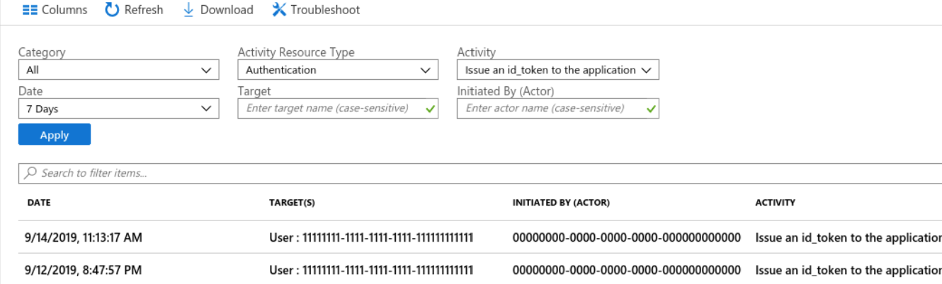 Auditing Azure AD B2C client credentials flow signins - Microsoft Q&A