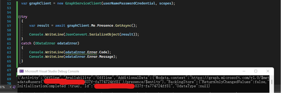 Get A User Presence Microsoft Graph Api Using Graph Sdk 5170 C