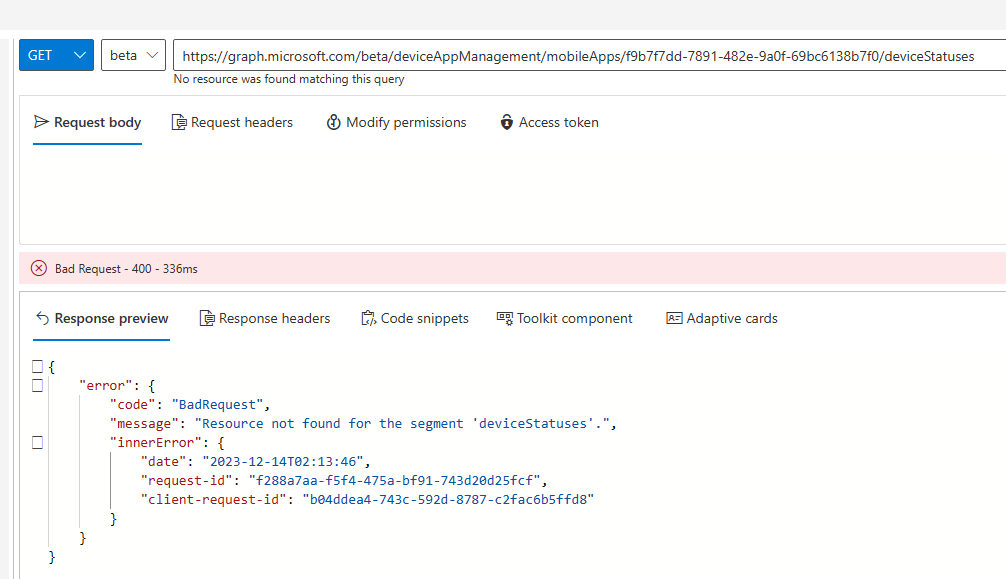 Intune GraphAPI replacement for deviceAppManagement/mobileApps/$ApplicationID/devicestatuses ...