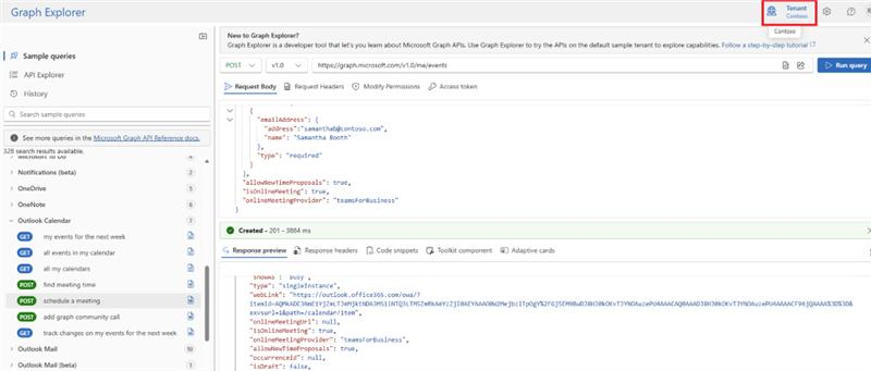 Unable to schedule meeting on Microsoft teams using Microsoft graph api - Microsoft Q&A