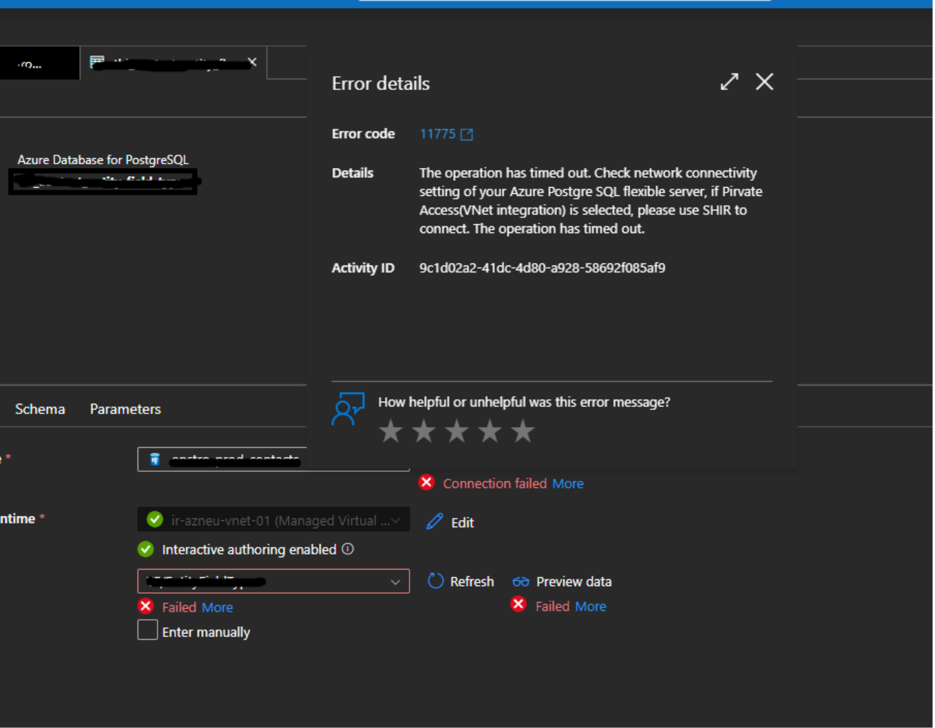 ADF: PostgreSQL DB connection issue - Microsoft Q&A ADF: PostgreSQL DB connection issue - Microsoft Q&A