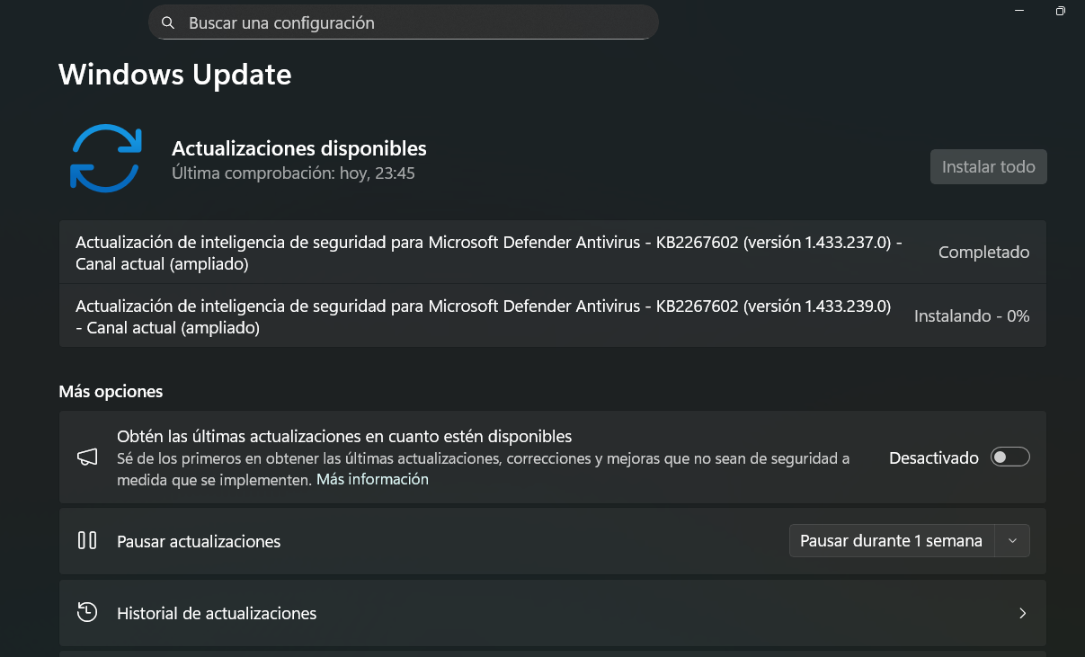 Actualización de inteligencia de seguridad para Microsoft Defender ...