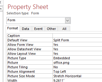 Logo and background images used in the Microsoft access database ...