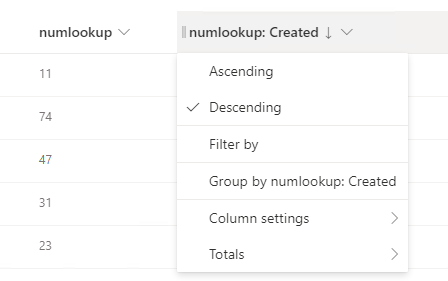 Sort Lookup column results descending in SharePoint List - Microsoft Q&A
