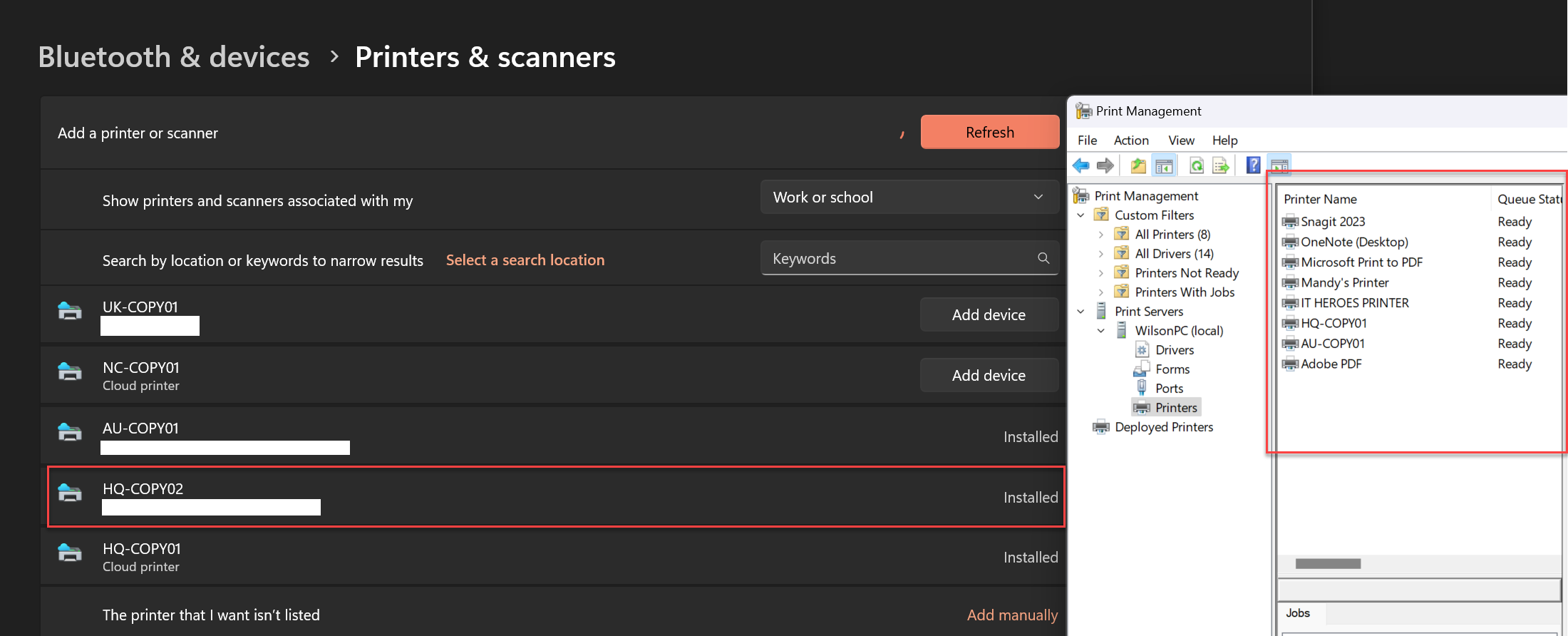 Unable to Re-add Universal Printer after removing it - Microsoft Q&A